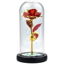 MINKUROW Buntes künstliches Blumen-Rosen-Geschenk, Galaxy Enchanted Rose Led Glass, Geschenke für Muttertag, Valentinstag, Hochzeitstag