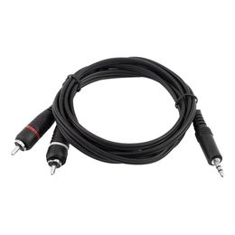 Audio-Kabel 3,5mm Klinke 1,5m aux Line In Stereo Chinch Kabel Cinchkabel Stereokabel Omnitronic AC-30