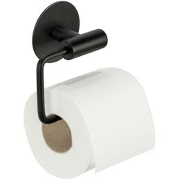 Wenko - Schöner Wohnen Toilettenpapierhalter Meleto Schwarz Halterung Aufbewahrung Gäste-WC Badezimmer - Schwarz