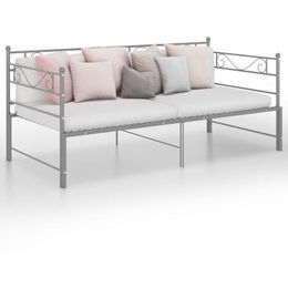 Ausziehsofa Bettgestell - Jugendbett - Wohnzimmer Couch Grau Metall 90x200 cm XTJTE117239 MAISONCHIC