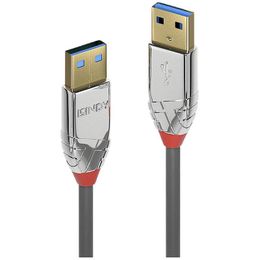 Lindy USB-Kabel usb 3.2 Gen1 (usb 3.0 / usb 3.1 Gen1) usb-a Stecker, usb-a Stecker 1.00 m Grau 3662