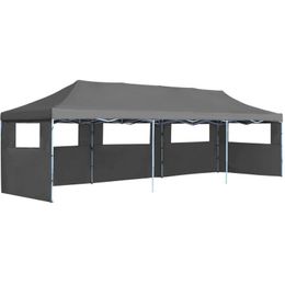 Faltzelt, Gartenpavillon, Pavillon Pop-Up, Faltzelt für Garten,Camping,Feier mit 5 Seitenwänden 3x9 m Anthrazit KLI98483 MAISONCHIC