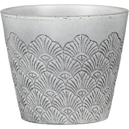 Scheurich - Peacock, Blumentopf aus Keramik, Farbe: Vintage White, 17,8 cm Durchmesser, 15,1 cm hoch, 2,2 l Vol. - Vintage White
