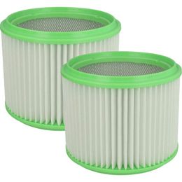 vhbw - 2x Faltenfilter kompatibel mit Gisowatt Industrial 30X, Igea Ecosystem Cleaner, Industrial Staubsauger - Filter, Patronenfilter, weiß grün