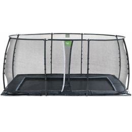 EXIT Dynamic ebenerdiges Trampolin 275x458cm mit Sicherheitsnetz - schwarz - Schwarz