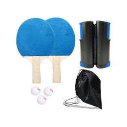 Meditrade GmbH Set tischtennisschläger mit versenkbarem netz klammern tennisbälle stangen