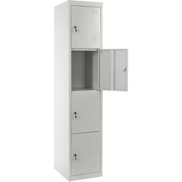 HHG - Schließfach Preston T163, Schließfachschrank Wertfachschrank Spind, Metall 180x38x45cm, grau - grey