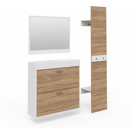 Garderobe SanRemo Sonoma/Weiß 3er Set VICCO