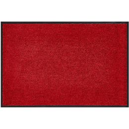 Fußmatte waschbar Gummiumrandung rutschfest Rot 150 x 90 x 0,7 cm - Rot - HOMCOM