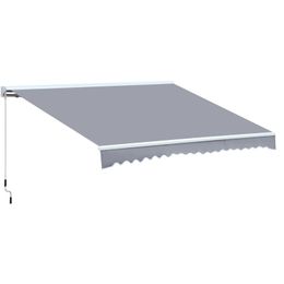 Outsunny - Markise Alu-Markise Aluminium-Gelenkarm-Markise 4,5x3m Sonnenschutz Balkon Grau - Grau