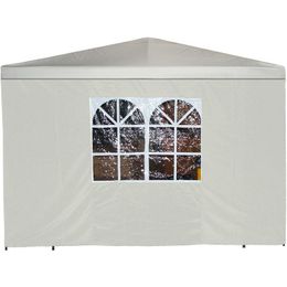 DEGAMO Seitenplane für Pavillon, 3x1,9 Meter, Polyester ecru mit Fenster - ecru