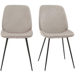 Miliboo Stühle aus taupefarbenem Samt mit Beinen aus Metall 2er-Set KAOLY - Taupe