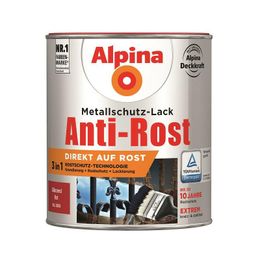 Alpina - Metallschutz-Lack Anti-Rost 750 ml rot glänzend Metallack Schutzlack