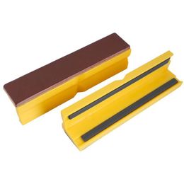 Bernstein Schonbacken Leder/Kunststoff 125mm gelb, mit Magnetleiste (Paar)