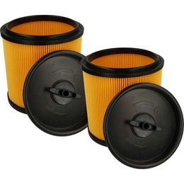 vhbw - 2x Faltenfilter kompatibel mit Aqua Vac ntp 30 Jardin Staubsauger - Filter, Patronenfilter, schwarz gelb
