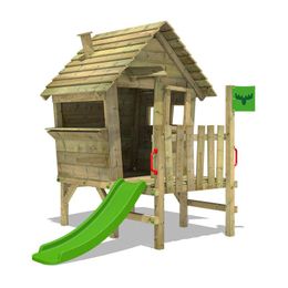 Wickey Fatmoose Spielturm Spielhaus VanillaVilla mit Rutsche, Leiter & Spiel-Zubehör - ohne Schaukelanbau