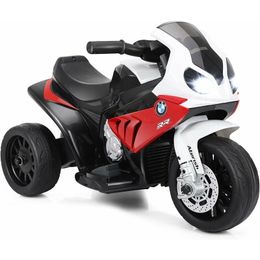 Costway 6V Elektro Motorrad mit Musik und Scheinwerfer, Dreirad Kindermotorrad bis 3km/h, Elektromotorrad mit 2 Stützraedern, Elektrofahrzeug für Kinder von