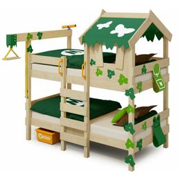 Kinderbett Etagenbett CrAzY Ivy mit Rutsche Hochbett, 90 x 200 cm Hausbett - grün/apfelgrün - Wickey