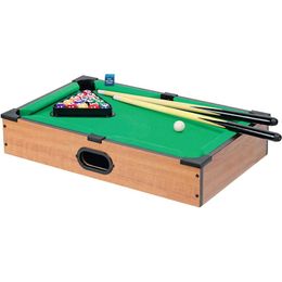 Spetebo Mini Tischbilliard aus Holz mit Zubehör - 50 x 30 cm - Kleiner Pool Billardtisch komplett Set - Poolbillard Snooker inklusive Queues und Kugeln