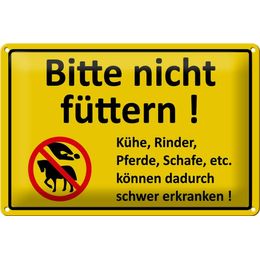 Hebold Flachmann Schild-Blech Warnschild 30x20cm Tiere bitte nicht füttern