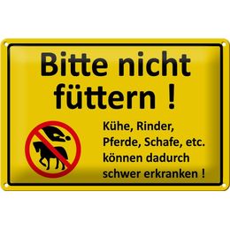 Hebold Metallschild Schild-Blech Warnschild 30x20cm Tiere bitte nicht füttern