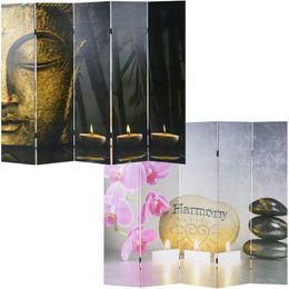 HHG - Foto-Paravent Oriental, Paravent Raumteiler Trennwand 180x200 cm - multicolour