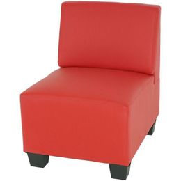 HHG Modular Sessel ohne Armlehnen, Mittelteil Moncalieri, Kunstleder rot - red