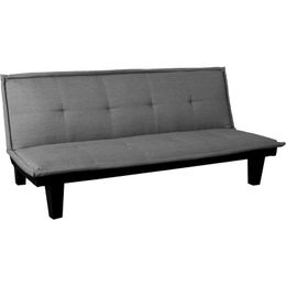 HHG - 3er-Sofa 933, Couch Schlafsofa Gästebett Bettsofa Klappsofa, Schlaffunktion 170x100cm Textil, dunkelgrau - grey