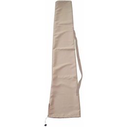 HHG Neuwertig] Schutzhülle für Sonnenschirm bis 2,70m, Cover Abdeckhülle mit Kordelzug, creme - beige