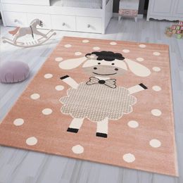 Kinderteppich kinderzimmer Flauschiger Baby Teppich Happy Schaefchen Kinder Jugendzimmer Rosa,80x150 cm