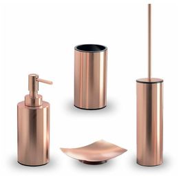 KIAMAMI VALENTINA 4 Stück Kupferfarbenes Badezimmer-Ablage-Zubehör-Set Copper