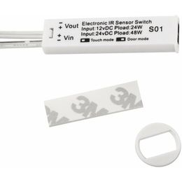 SO-TECH® So-tech - 2er Pack - Einbausensor SO1 weiß mit 2 Schaltfunktionen für Tür- o. Handbewegung - Farbe: Weiß