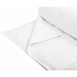 Beliani Bettdecke Weiß Japara Baumwolle Entenfedern Entendaunen 135 x 200 cm geräuscharm luftdurchlässig ganzjährig 4 Jahreszeiten Decke Schlafzimmer - Weiß