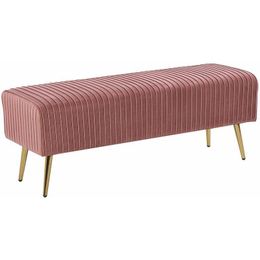 Beliani Bank Rosa Samtstoff 100% Polyester Beine aus Eisen 118 x 42 cm Retro Modern