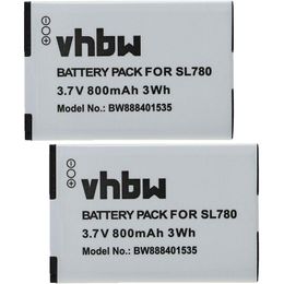 2x Akku kompatibel mit Siemens Gigaset SL750, SL750H, SL750H Pro, SL78, SL800H Pro schnurlos Festnetz Telefon (800 mAh, 3,7 v, Li-Ion) - vhbw