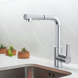 Auralum Küche - Spültischarmatur ausziehbarer Küchenwasserhahn mit 360° Schwenkbereich Hochdruck Küchenarmatur Spülbecken Wasserhahn in elegant Design