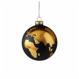 Giftcompany Weihnachtsbaumkugel Weltkugel Schwarz / Gold