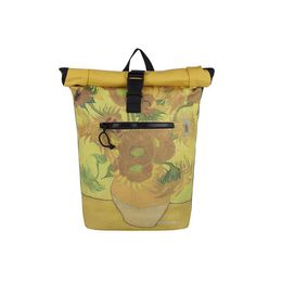 NEW REBELS Cityrucksack Roll Up RollTop Kurier Rucksack New York Sunflowers