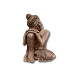Asien LifeStyle Buddhafigur Buddha Figur Holz Statue Relax