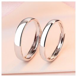 Mrichbez Partnerring 2 Stück Partnerring 925 Sterling Silber Ring (Trauringe Paar Ringe