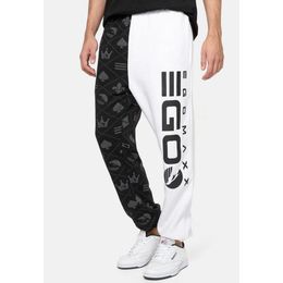 Egomaxx Jogginghose Jogging Hose Baggy Sweat Pants lockere Tunnelzug 3393 in Schwarz-Weiß