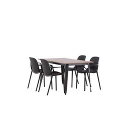 ebuy24 Essgruppe Tempe Essgruppe Tisch Nussbaum dekor und 4 baltimo