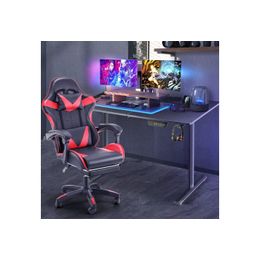 oyajia Gamingtisch Pro PC-Gaming Schreibtisch mit Gaming Stuhl Set
