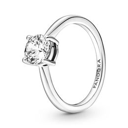 Pandora Fingerring Solitaire Ring für Damen von Pandora aus 925er Silber mit Zirkonia