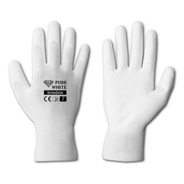 bradas Mechaniker-Handschuhe Arbeitshandschuhe PU weiß Gr. 10 120 Paar