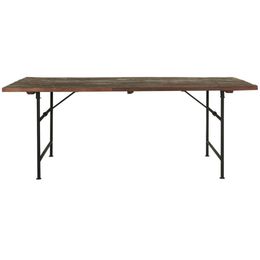 IB Laursen Langer Tisch Unika mit Holzplatte und Metallgestell, 90 x 76 cm