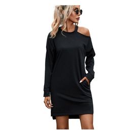TZTA Trading UG Chiffonkleid Damen Pullover Mode Bleistiftrock Herbst T-Shirt Kleid 2-in-1-Kleid