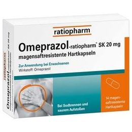 OMEPRAZOL-ratiopharm SK 20 mg magensaftr.Hartkaps. 14 St