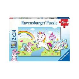 Ravensburger Kinderpuzzle Märchenhaftes Einhorn 2x 24 Teile Teile: 48 (2x 24) Altersangabe: ab 4 Jahren