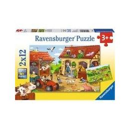 Ravensburger Kinderpuzzle Fleißig auf dem Bauernhof 2x 12 Teile Teile: 24 (2x 12) Altersangabe: ab 36 Monaten